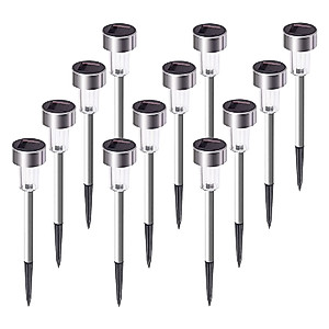 Eternal Living Garden Ideas 12pk Solar Garden Light | Stainless Steel Led Pathway Landscape Lighting for Patio or Yard