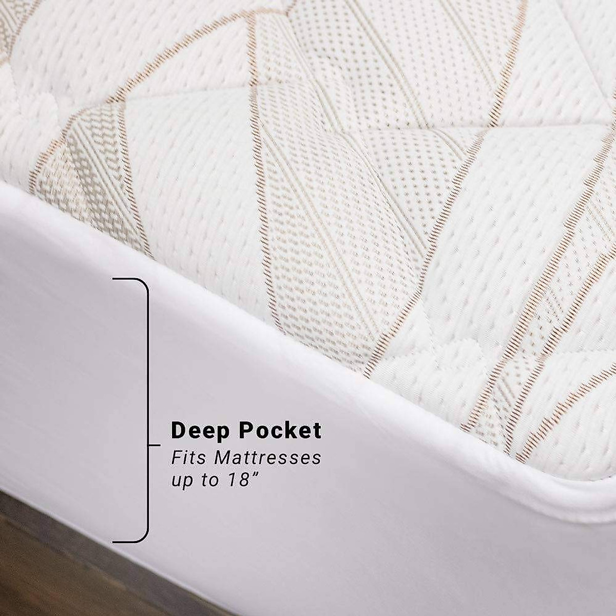 eLuxurySupply Copper Infused Mattress Pad - Fitted Skirt with Extra Plush and Thick Copper Mattress Pad Topper - Cooling Effect Pillow Top Mattress Cover Featuring Cutec Technology - California King