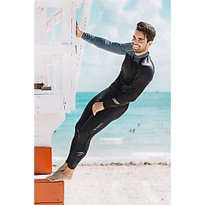 Platinum Sun UPF 50+ Rash Guard for Men Long Sleeve Swim Surf Shirt - Tight Tit UV Rashguard (Cobalt, XXL)