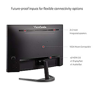 ViewSonic VX2768-2KPC-MHD 27 Inch 1440p Curved 144Hz 1ms Gaming Monitor with FreeSync Premium Eye Care HDMI and Display Port (Renewed)