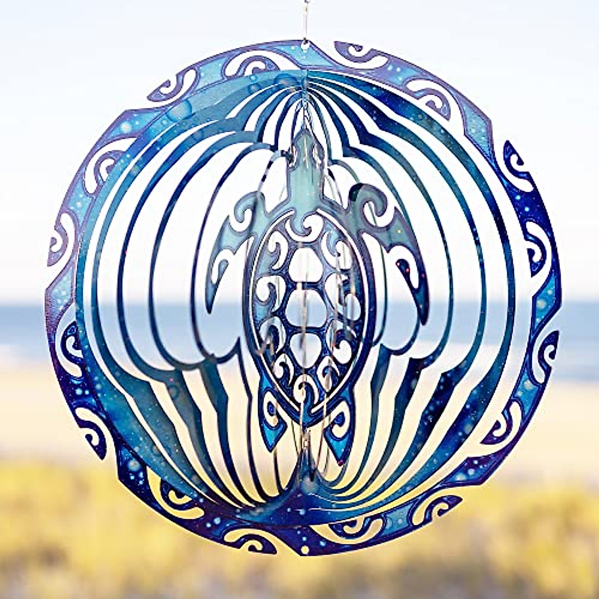 VP Home Tribal Turtle Kinetic Wind Spinners for Yard and Garden Wind Spinner Outdoor Metal Large Hanging Turtle Decor 3D Garden Art Wind Sculpture Spinners Kinetic Art Lawn Ornaments,12 inchW x 15 inchH