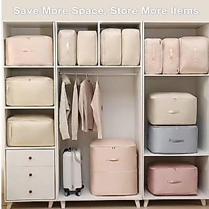 Ultra Space Saving Self Compression Organizer, 2024 New Large Capacity Storage Bag Thicker Version, Heavy Duty Moving Organizer Bags for Comforters Blankets Bedding Duvet (Gray, X-Large(54x42x60cm))