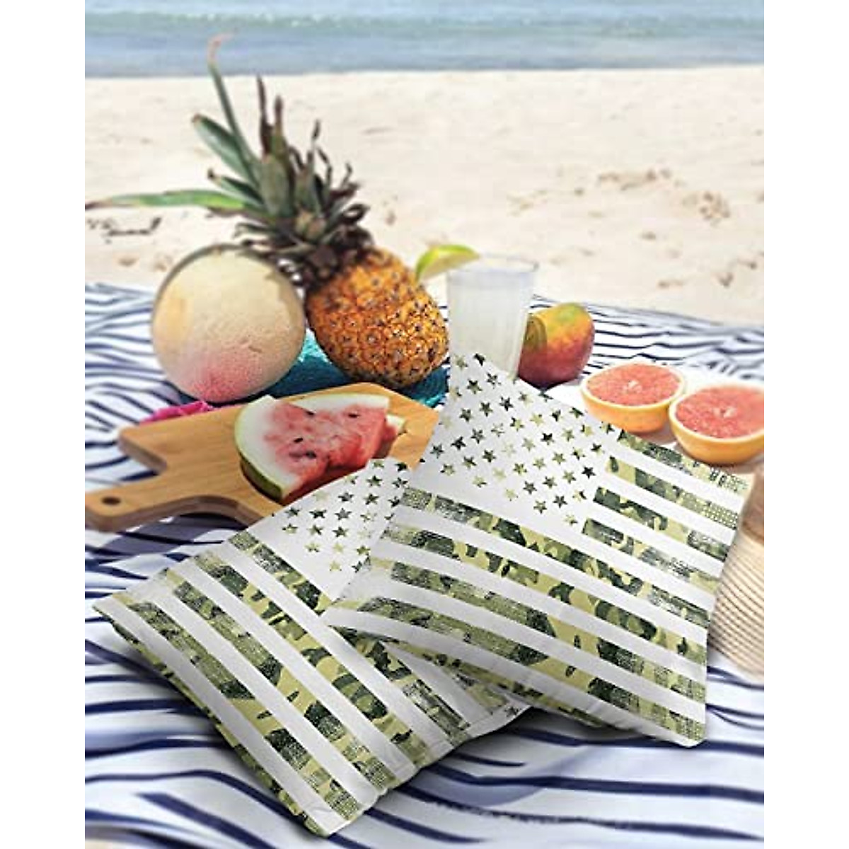 Meet 1998 Throw Pillow Covers 18x18 - Set of 2 Waterproof Pillow Cushion Cases,Camo Pillowcases Decorative Outdoor Pillow Cover for Sofa Couch Bedroom