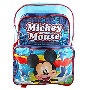 Disney Bundle Mickey Mouse Backpack for Kids, Toddlers - School Supplies with 16' Bag Plus Stickers, Water Bottle, and More (Mickey Travel Bag) Toddler