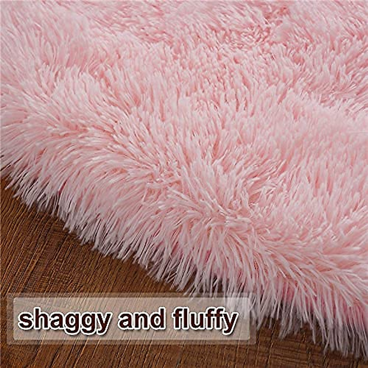 MIEMIE 4x4 Soft Pink Round Area Rug for Bedroom Modern Fluffy Circle Rug for Kids Girls Baby Room Indoor Plush Circular Nursery Rugs Cute Cozy Area Rugs for Living Room