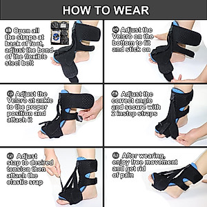 MIYALIONE Upgrade Plantar Fasciitis Night Splint 2 Pack 3 Adjustable Straps Plantar Fasciitis Relief Brace for Women&Men Relief Brace for Plantar Fasciitis Achilles Tendonitis and Foot Drop (Black)