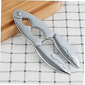 BESTonZON 1pc Crab Claws Nut Opener Lobster Knife Seafood Tool Kit Practical Crab Grip Zinc Alloy Crab Clamp Eating Crab Grip Zinc Alloy Sheller Eat Crab Silver Nut Crab Grip Kitchen Gadget