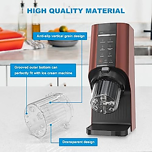 CUTIECLUB 4 Ice Cream Pint Containers and Lids for Ninja CREAMi Breeze NC100 & NC200 Series CREAMi Ice Cream Makers, and Stainless Steel Ice Cream Scooper with Trigger Release Set