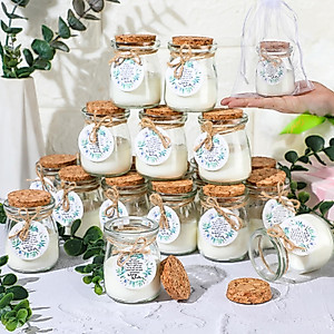 Threlaco 20 Pcs Baby Shower Favors Party Candle Lavender Scented Jars Candle Bulk Glass Mason Jar Candles Wax Candle for Guests Gender Reveal Party Gifts(Leaf)
