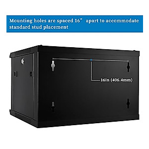 RackPath 6U Performance Wall Mount Server Cabinet Network Rack Enclosure, Quiet Cooling Fan, Locking Glass Door, Black