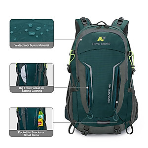 N NEVO RHINO Waterproof Hiking Backpack 40L 50L, Camping, Outdoor Sport Travel Backpack with Rain Cover for Men Women