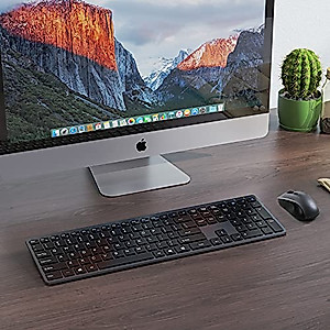 Wireless Keyboard Mouse Combo, Compact Quiet Full Size Keyboard with Numeric Keypad 2.4ghz Ultra-Thin Design for Laptop Windows Computer Desktop Mac PC Notebook