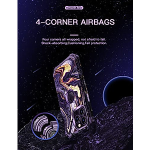 LONTECT iPhone 13 Pro Max Case - 6.7" Marble Shockproof Heavy Duty Cover for Girls & Women, Dark Purple