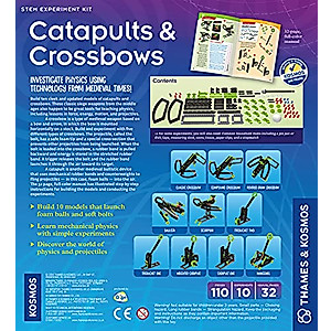 Thames & Kosmos Catapults & Crossbows Science Experiment & Building Kit | 10 Models of Crossbows, Catapults & Trebuchets | Explore Lessons In Force, Energy & Motion using Safe, Foam-Tipped Projectiles