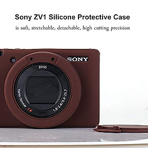 Yisau Camera Case for Sony ZV-1, Sony ZV1 Camera Case Digital Camera Anti-Scratch Slim Fit Soft DSLR Camera Sleeve with ZV1 Screen Protector (Coffee)