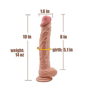 10" Extra Long Silicone Realistic G-spot Anal Dildo Dong Sex Toys for Men Women Couples