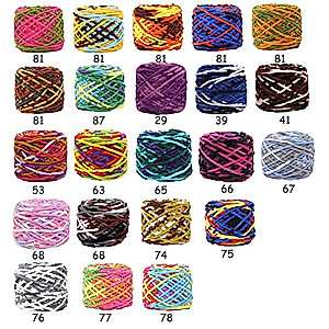 Chenille Chunky Yarn Arm Knitting Thick Velvet Crochet Yarn Fluffy Soft Chenille Knitting Yarn for Crocheting Blankets Stuffed Animals Bags Hats Gloves Slippers, 165g