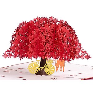 Valentiens Day Card | Pop Up Anniversary Card for Wife Her Parents | 3D Valentines Day Birthday Wedding Bridal Shower Card for Significant Other (Size 6 x 8 in - Maple Swing Couple).