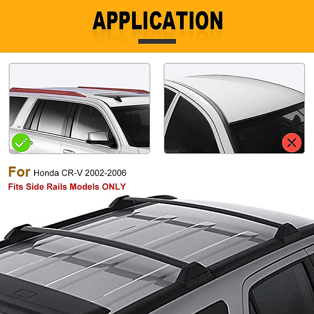 OCPTY Cross Bars Roof Rack Fit For Honda CR-V 2002-2006 Luggage Racks Rooftop Cargo Carrier Bag Luggage Kayak Canoe Bike Snowboard Skiboard