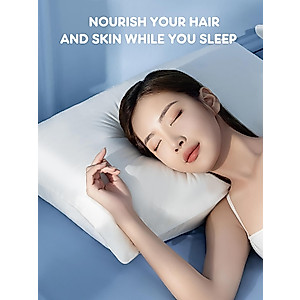 Mulberry Silk Pillowcase for Hair and Skin, SGMSILK 22 Momme Natural Silk Pillow Cases with Zipper, 6A Soft and Smooth Single Sided Pure Silk Pillow Cover (White, Queen 20"x30")