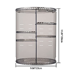 chfine 360 Rotating Makeup Organizer, Adjustable Large Capacity Detachable Spinning Cosmetics Organizer with 4 Holder Storage Rack, Lazy Susan Makeup Organizer Makeup Sets(Crystal Gray)