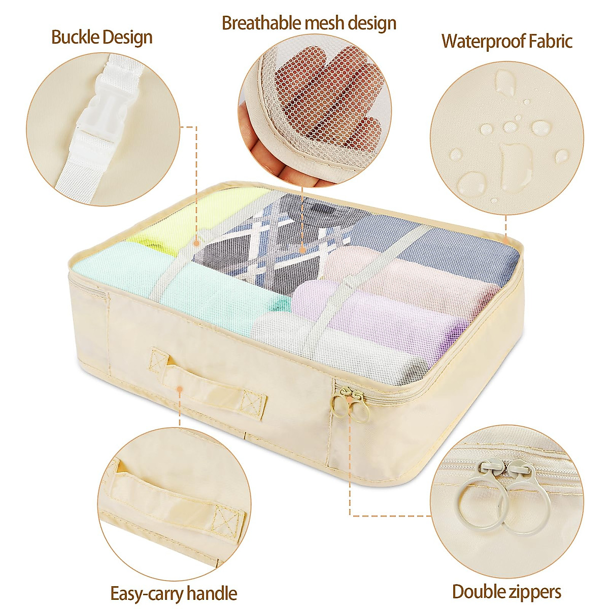 Packing Cubes for Suitcase Travel, 𝟏𝟏 𝐒𝐞𝐭 Lightweight Travel Essential Luggage Organizer Bags Set, Travel Bags Packing Cubes for Travel Accessories Cosmetics Toiletries Storage Bags