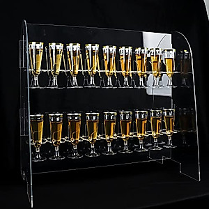 Tableclothsfactory 25" Clear Acrylic 2-Tier Wine Glass Stemware Rack, Champagne Flute Holder with Stand