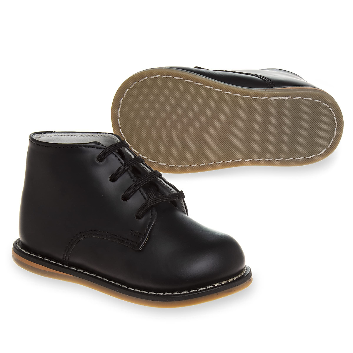 Josmo Logan Baby Walking Shoes – Comfortable, Non-Slippery Baby Shoes - First Walker Boots, Black (4 Medium, Infant)