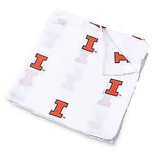 Three Little Anchors University of Illinois Muslin Swaddle Blanket