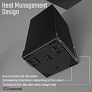 Hosanwell Xbox Series X Wall Mount,Metal Support-5 in 1 Xbox Series X Wall Mount kit with 2 Way Magnetic Charging Cable,Detachable Controller Holder & Headphone Hanger,Black