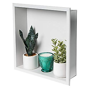 ALFI brand ABNC1616-W Shower Niche, 16"L x 16"W x 4"H, Matte White