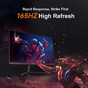 INFIEVO Gaming Monitor 24 Inch FHD 1080P Computer Monitor 165Hz VA 1ms Built-in Speakers, FreeSync, Ultra-Thin PC Monitor, VESA Compatible, Tilt Adjustable, Eye Care Technology, HDMI/DP