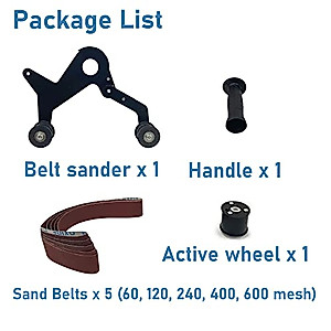 Belt Sander Adapter for Angle Grinder, Pipe Tube Polishing Sanding Attachment with 40mm Belts, Suitable for US 5/8-11 Thread, Handheld Grinder Sander Kit Rust Removal