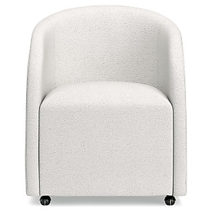 Signature Design by Ashley Korestone Contemporary Upholstered Home Office Desk Chair with Casters, White