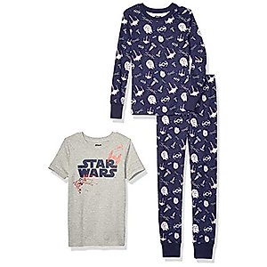 Amazon Essentials Disney | Marvel | Star Wars Boys' Pajama Set (Previously Spotted Zebra), Pack of 2, Star Wars, 8