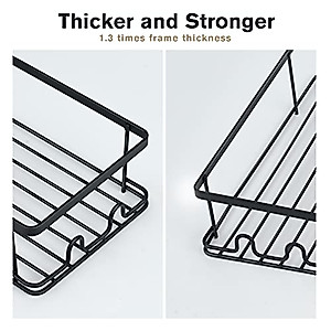 Ookeg 2 Pack Shower Caddy Corner, Corner Shower Shelf for Bathroom, 2 Tier Shower Corner Shelf with 8 Hooks, No Drilling Self Adhesive