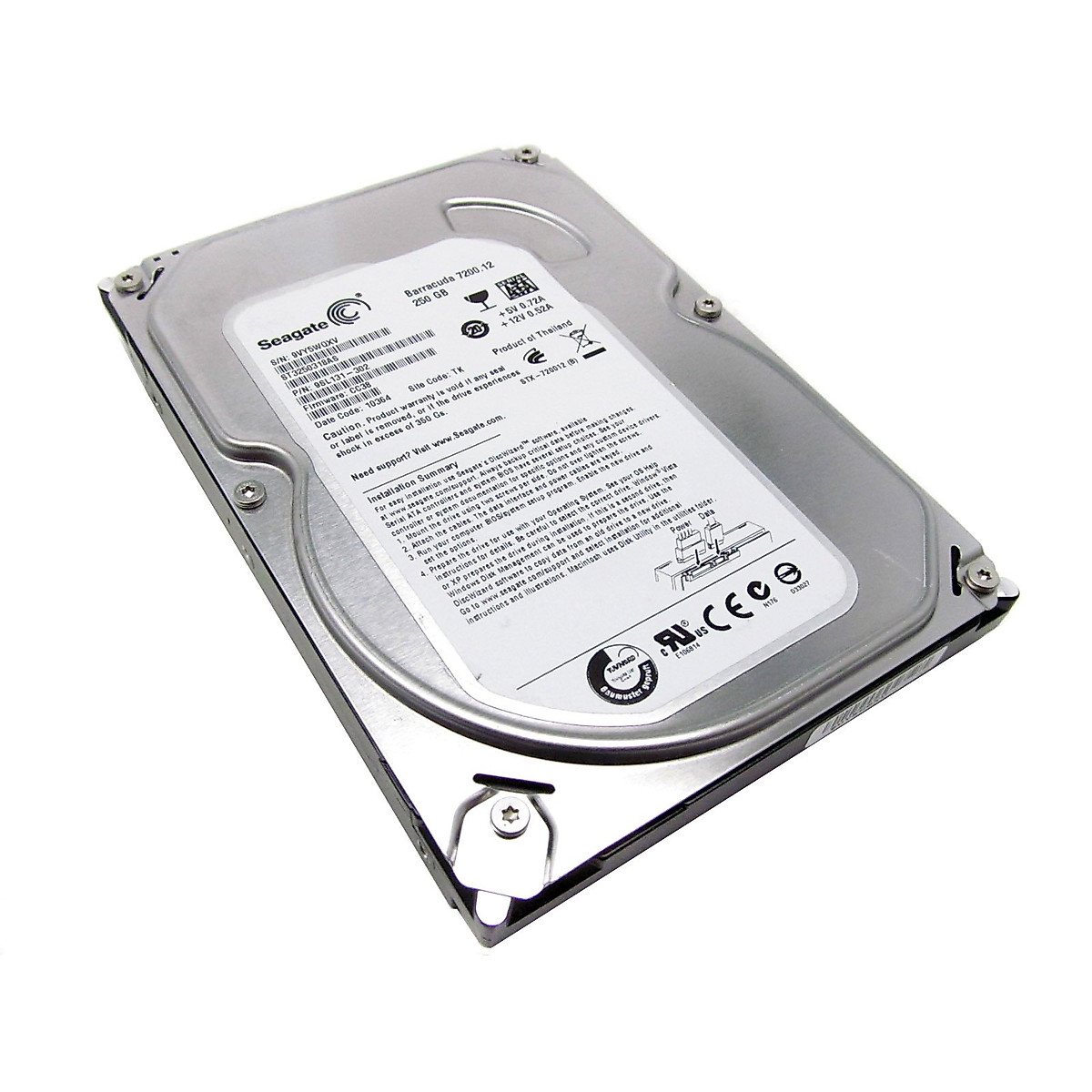 Seagate Barracuda 250 GB 7200 RPM SATA 3Gb/s 8MB Cache 3.5 Inch Internal Hard Drive ST3250318AS-Bare Drive