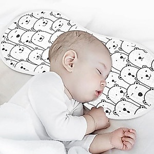 vvfelixl Muslin Burp Cloths Polar Bear Baby Washcloths for Baby Girl Boys 2 Pack White