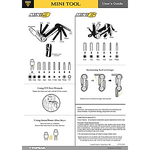 Topeak The Mini 9-Function Bicycle Tool - TT2409 , Black/Silver, L x W x H ﻿﻿﻿﻿6.6 x 3.1 x 2cm / 2.6” x 1.2” x 0.8”