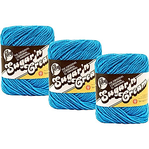 Bulk Buy: Lily Sugar 'n Cream Solids 100% Cotton Yarn (3-Pack) (Hot Blue #1742)