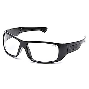 Pyramex Furix Safety Glasses, Black Frame/Clear Anti-Fog