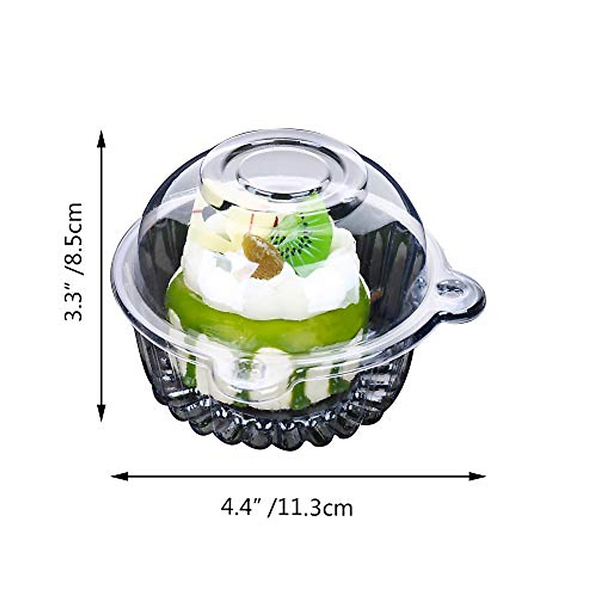100 Pack Plastic Dome Single Cupcake Carrier Individual Muffin Boxes Holder Cups