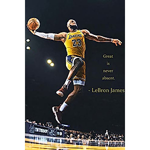 CALUU LeBron James Basketball superstar inspirational art wall holiday decoration poster (12x18inch,No Frame)