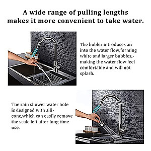 Kitchen Faucet with Pull Down Sprayer Brushed Nickel, High Arc Single Handle Kitchen Sink Faucet Without Deck Plate, Commercial Modern Stainless Steel Kitchen Sink Faucet (Brushed Nickle)