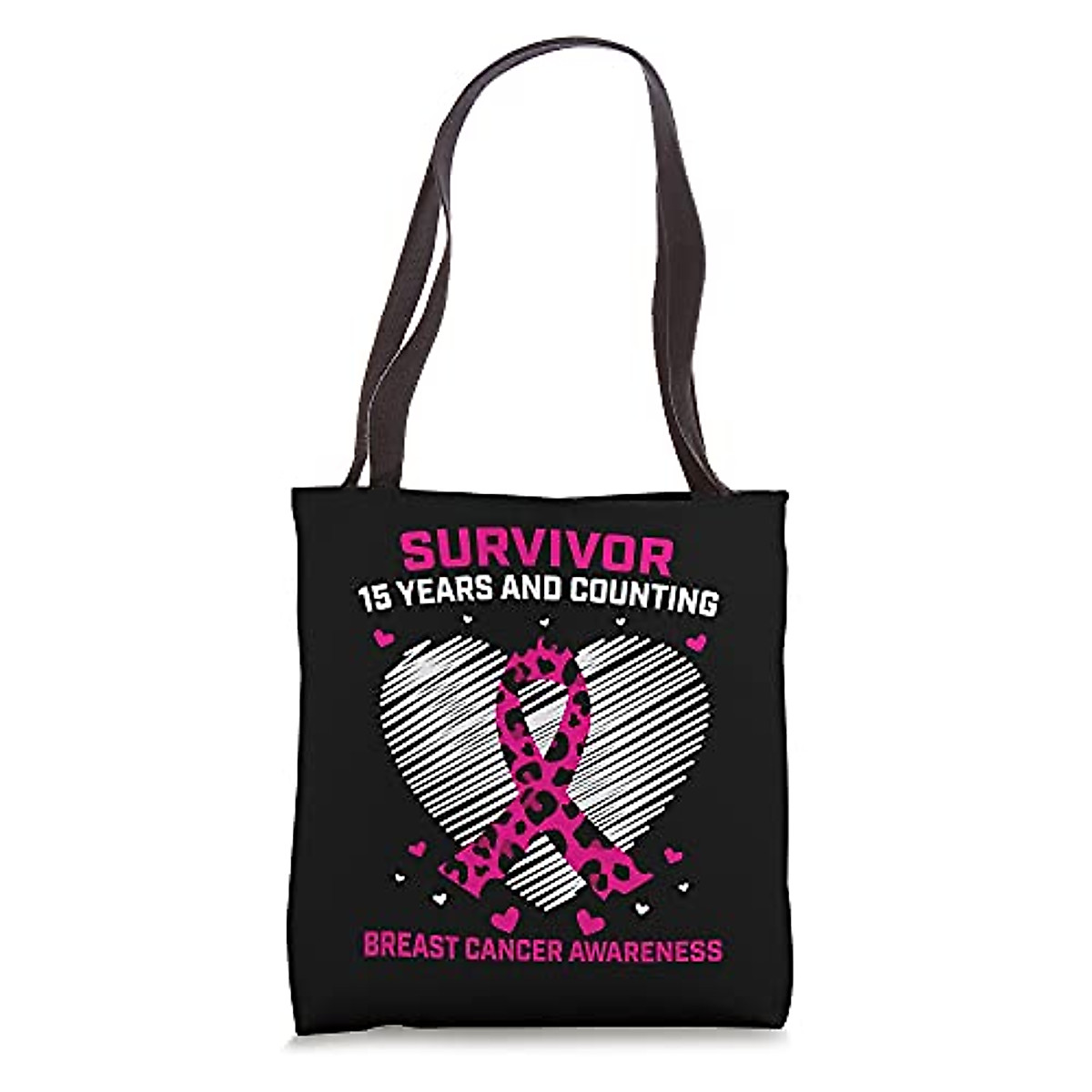15 Year Breast Cancer Free Pink Survivor Gifts Women Cheetah Tote Bag