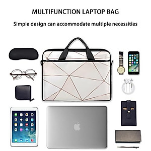 Geometric Brick Laptop Computer Bag Waterproof Shoulder Messenger Bag 13-15 inch Durable Laptop Tote Bag with Shoulder Strap Handle Lightweight Crossbody Briefcase