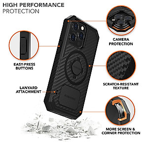 Rokform - iPhone 13 Pro Case, Rugged Series, Dual Magnet Plus MagSafe Compatible, Magnetic Protective Apple Gear, iPhone Cover with RokLock Twist Lock, Drop Tested Armor (Black)