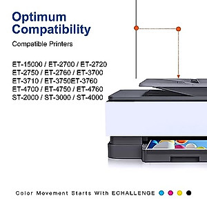 502 T502 Compatible Black Ink Bottle Replacement for Epson 502 T502 High Yield to use with ET-15000, ET-2700, ET-2760, ET-3710, ET-2750, ET-3700, ET-4750, ET-4760 ET-3750 ET-3760 Printer (2 Black)