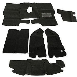 6 Pieces Full Set Carpet Kit Floor Mat Black for Jeep Wrangler TJ 1997-2006