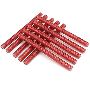 FOCMKEAS 16 PCS Mini Hot Glue Sticks 0.27" Dia. x 3.94" Long Hot Melt Glue Gun Sticks All Purpose Adhesive for Multi-Temp Hot Glue Gun Glue DIY Work， Glitter Red